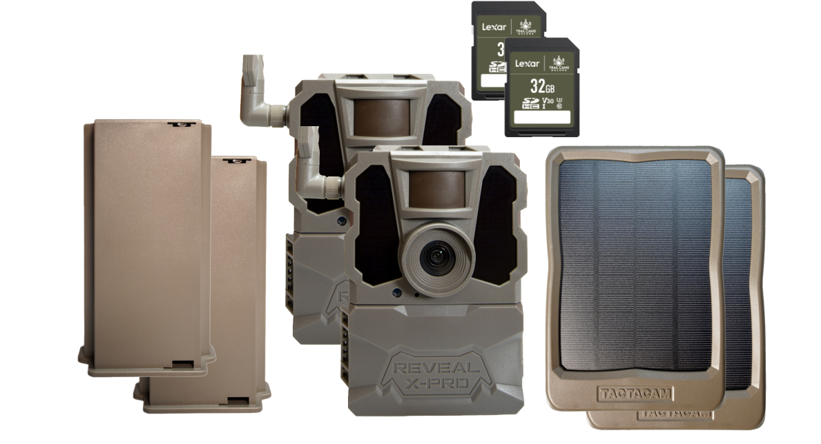 Bundle Savings! TACTACAM REVEAL X Pro with Lipo Batteries, Solar Panel ...